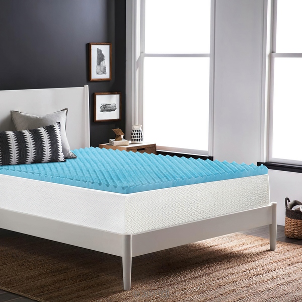 Onetan 1 Convoluted Gel Infused Memory Foam Mattress Topper with Egg Shell Design Breathable Soft and Comfortable Toppers On Sale Bed Bath Beyond 37028693