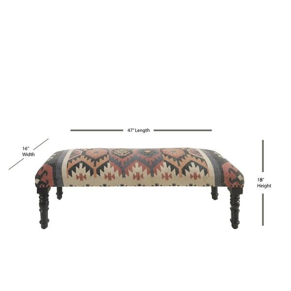 Sevita Colorful Southwestern Indoor Bench 16"W x 47"L x 18"H - 3'11" x ...