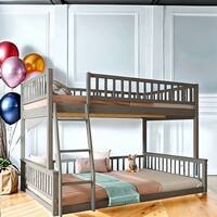 Full Xl Over Queen Log Style Bunk Beds with Fence and Stairs - Bed Bath ...