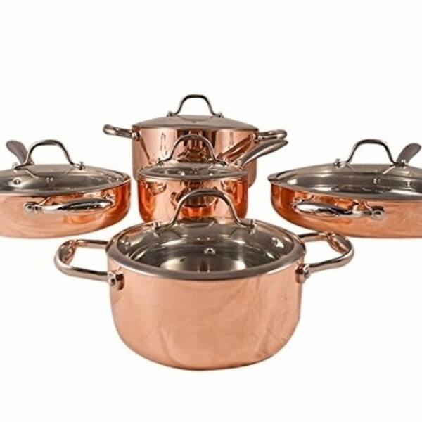 Fancy Cook 5-Ply Copper 10 Piece Cookware Set - M - Bed Bath & Beyond ...