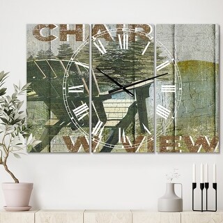 Designart 'Open Season Viewing' Large Traditional Wall Clock - 3 Panels ...