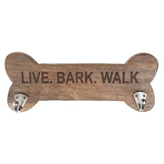 Wood Bone Shape Live Bark Walk With 2 Nickel Hooks - Bed Bath & Beyond ...