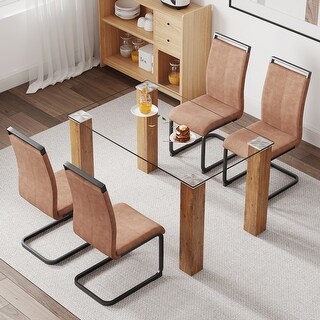 1 table and 4 chairs. A modern and minimalist rectangular dining table ...