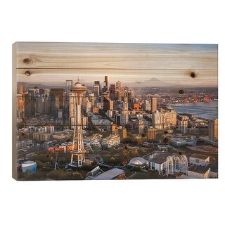 Space Needle And Skyline, Seattle Print On Wood by Matteo Colombo ...