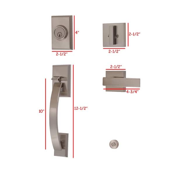 Front Door Rectangular Lock Set Single Cylinder Deadbolt Lock Sleek ...