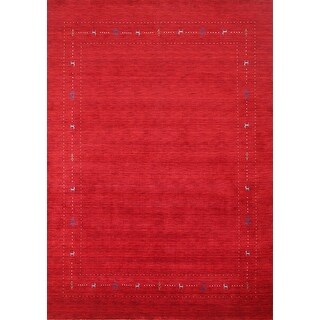Red Gabbeh Oriental Area Rug Living Room Hand-Knotted Wool Carpet - 8'3 ...