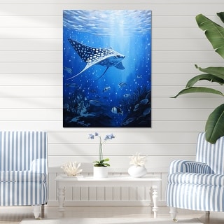Designart "Blue Mystic Abyss Underwater Wolrd" Coastal Coral Under ...