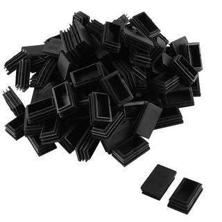 105pcs 30 x 50mm Plastic Rectangle Ribbed Tube Inserts End Cover Cap ...