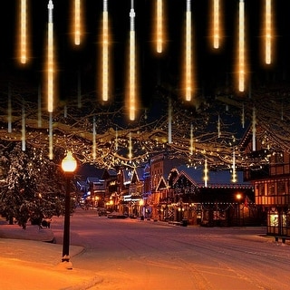 Falling Rain Solar LED String Lights Meteor 10 Tubes Tree Outdoor - Bed ...