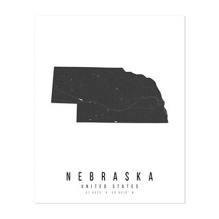Nebraska Maps Minimal Art Print/Poster - Bed Bath & Beyond - 34898276