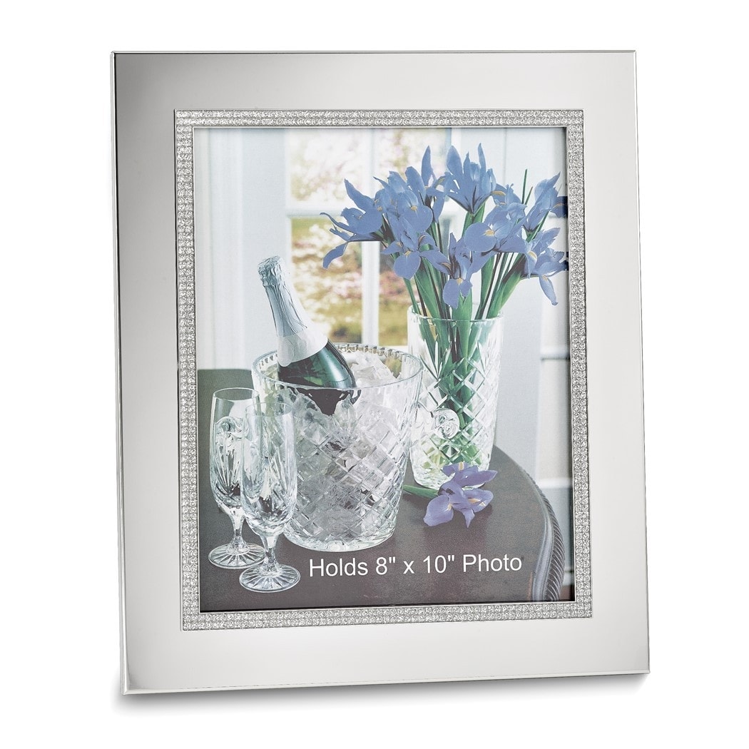Curata Sterling Silver Tarnish Resistant Double Beaded 8x10 Photo Frame ...