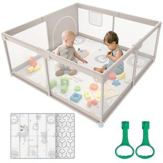 Baby Playpen with Mat, 47x47inch Playpen, Playpen for Babies and ...