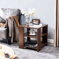 Simple design Square side table,3-tier end wood table,easy assembly - Bed Bath & Beyond - 38314835