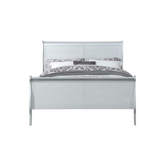 HomeRoots Solid Wood Tufted Silver Bed - Bed Bath & Beyond - 38250897