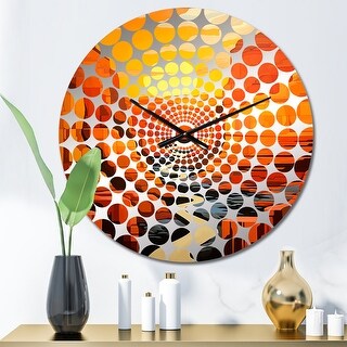 Designart "Canyon Desert Sunset Bold Landscape I" Orange Canyon Clocks ...
