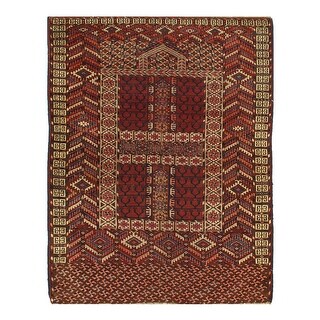 Rust Russian Turkman Rug - 4' X 5' - Rust - Beige - 4'11'' x 3'8 ...
