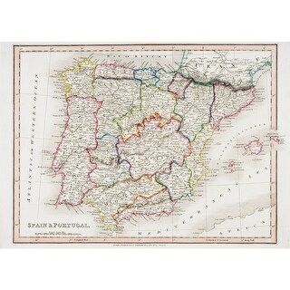 Map Of Spain And Portugal From Smiths General Atlas Published London ...