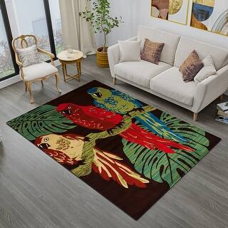Antigua Tropical Parrot Brown Area Rug - Bed Bath & Beyond - 37872982