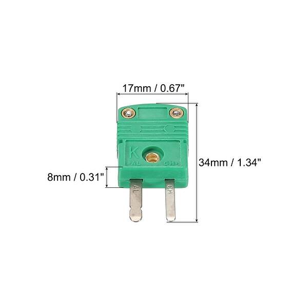 K Type Thermocouple Wire Connectors Male Plug 220°C(428°F) Green - Bed ...