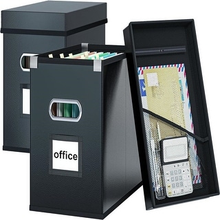 Leather File Organizer Boxes with Mesh Pocket - Bed Bath & Beyond ...