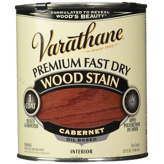 Varathane 262016 Premium Oil-Based Fast Dry Wood Stain, Cabernet, 1 Qt ...