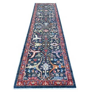 Midnight Blue with Fire Brick Red Fine Aryana Bidjar Garus Design ...