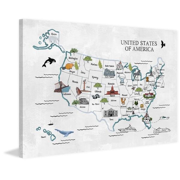 'Where to Go Map' Painting Print on Wrapped Canvas - Bed Bath & Beyond ...