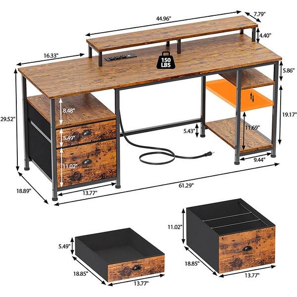 Computer Desk with Power Outlet and USB Ports - Bed Bath & Beyond ...