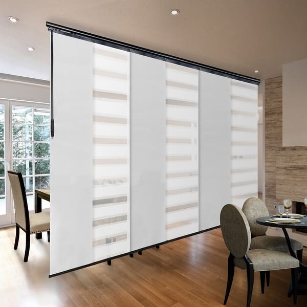 InStyleDesign 6-Panel Single Rail Panel Track Extendable 98"-130"W x 94 ...