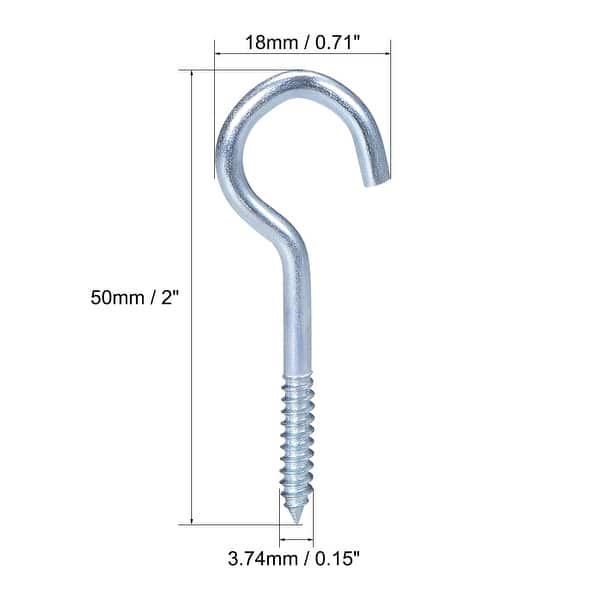 2" Ceiling Hooks Cup Hook Screw-in Hanger for Indoor Outdoor Use 35pcs ...