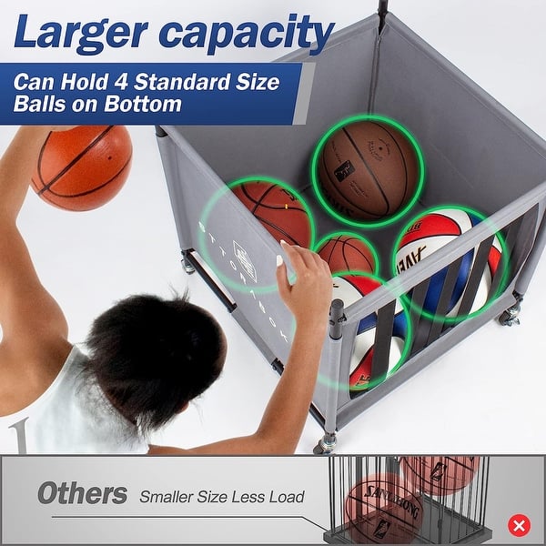 Sttoraboks Sports Ball Storage Cart with Wheels, Lockable Ball ...