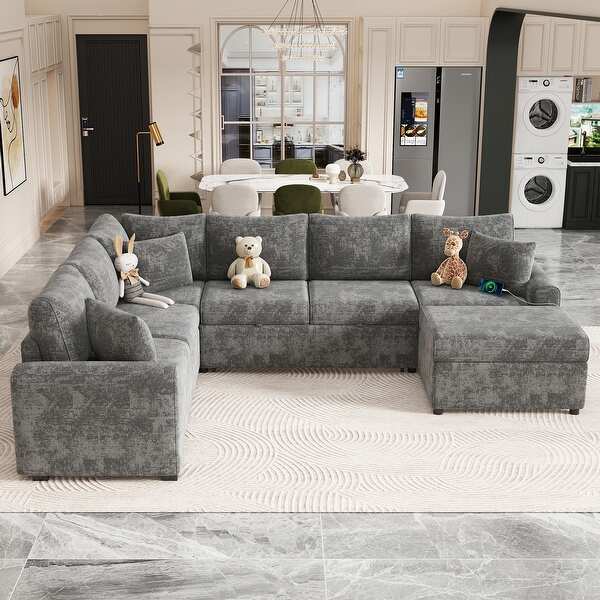 Sectional couch with trundle bed store