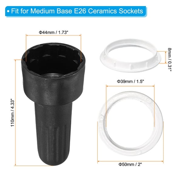 4 in 1 Set Socket Ring Removal Tool w Lamp Shade Socket E26/E27 Rings - White, Black - Bed Bath ...