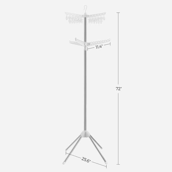 2-Tier Clothes Drying Rack with 3 Rotatable Arms for Hangers - Bed Bath ...