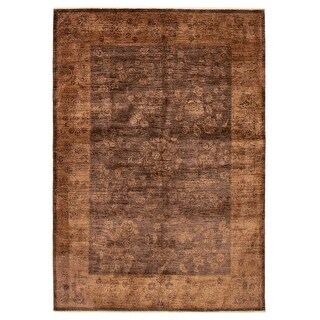ECARPETGALLERY Hand-knotted Color Transition Brown Wool Rug - 5'7 x 7 ...