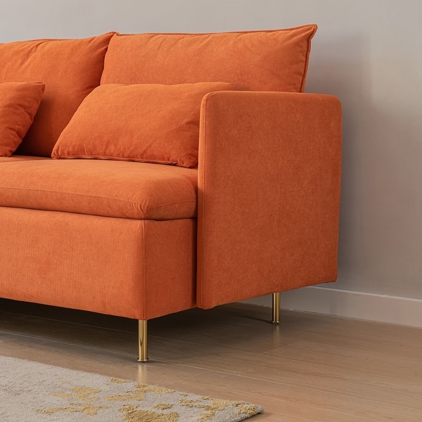 ikea orange corner sofa