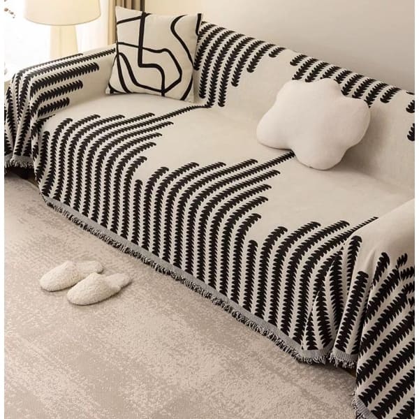 Sofa Slipcover, Simple Striped Chenille Anti-Scratch Couch Cover - On ...