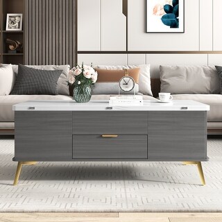 Lift Top Console Table Center Table Dining Table with 4 Drawers Storage ...