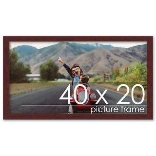 40x20 Traditional Walnut Complete Wood Panoramic Frame with UV Acrylic ...