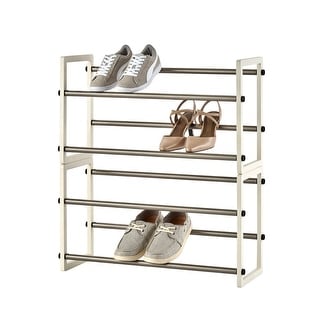 TRINITY BASICS® 2-Tier Expandable Shoe Rack, 2-Pack, White - Bed Bath ...