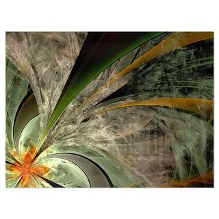 Symmetrical Fractal Flower in Green - Modern Floral Glossy Metal Wall ...