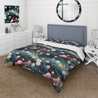 Designart "Celestial Dreams Galaxy Pattern II" Pink Modern Bedding ...