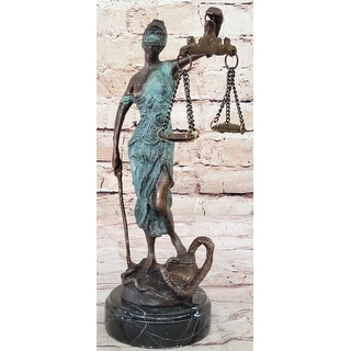 Signed Mayer Lawyer Blind Justice Bronze Figure Law Sculpture Statue ...