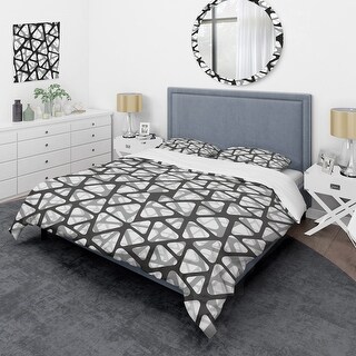 Designart 'Modern 3D Geometric Pattern' Modern Duvet Cover Set - Bed ...