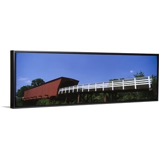 "Low angle view of a covered bridge, Roseman Covered Bridge, Madison ...