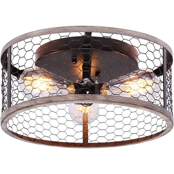 3 light rust ceiling light fixture retro farmhouse ceiling lamp - Bed ...