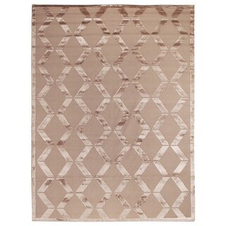 Exquisite Rugs Metro Velvet Beige New Zealand Wool and Silk Rug (9' x ...