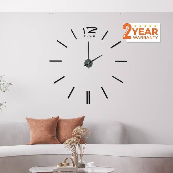 Walplus Wall Sticker Giant Black Clock Clock Mechanism Minimalist - Bed ...