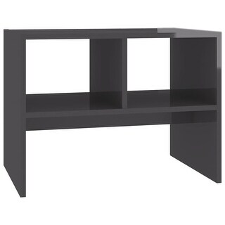 vidaXL Side Table High Gloss Gray 24"x16"x18" Chipboard - Bed Bath ...