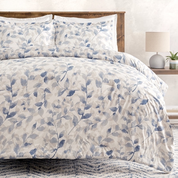 Laura Ashley Belinda Blue Cotton Comforter Reversible Set - Bed Bath ...
